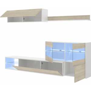 Mueble tv con vitrina y leds. ️ 341,28€ 2022